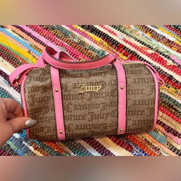 Juicy Couture | Bags | Juicy Couture Tan And Pink Barrel Bag | Poshmark